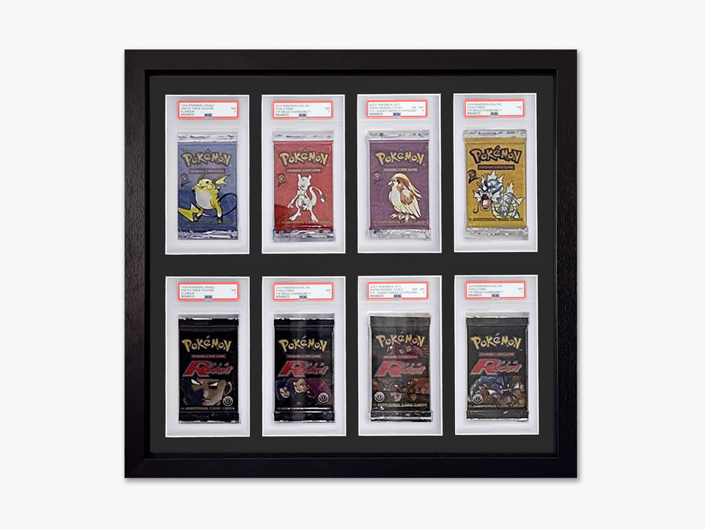 8 Graded Booster Pack Display Frame | Black, 23x35mm – Ridanco Displays