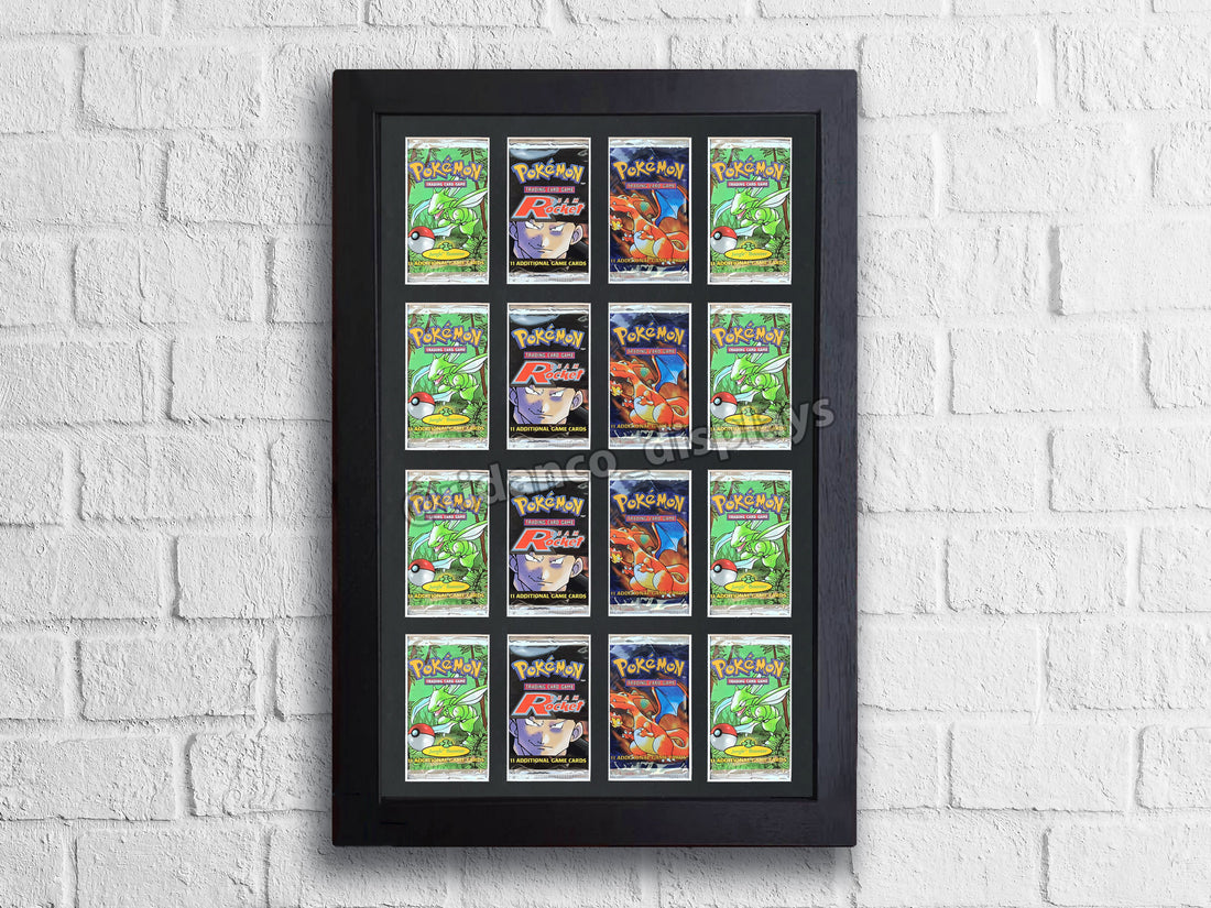 16 Booster Pack Artset Display Frame | Black, 39x29mm – Ridanco Displays